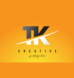 Kt k t letter modern logo design with yellow Vector Image