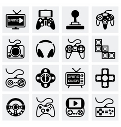 Computer video game icons set on white background Vector Image