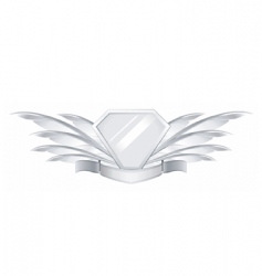 Leaf ribbon shield template blank Royalty Free Vector Image