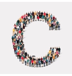 Group people letter form Royalty Free Vector Image