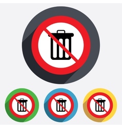 Trash bin overflowing garbage sign do not litter Vector Image