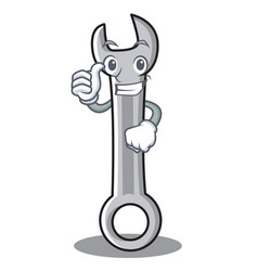 Finger spanner character cartoon style Royalty Free Vector
