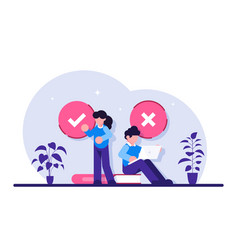 Customer filling up survey form Royalty Free Vector Image