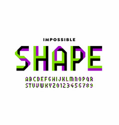 Impossible geometry shape optical illusion line Vector Image