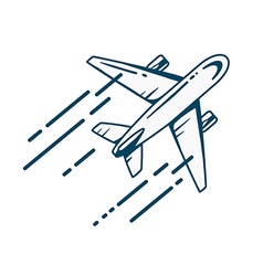 Flying airplane Royalty Free Vector Image - VectorStock