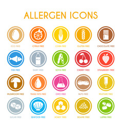 Set of food allergens Royalty Free Vector Image