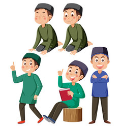 Muslim cartoon characters Royalty Free Vector Image