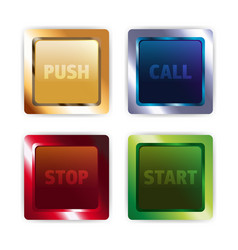 Metal templates set with texture button Royalty Free Vector