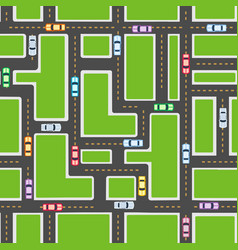 City top view town map seamless pattern Royalty Free Vector