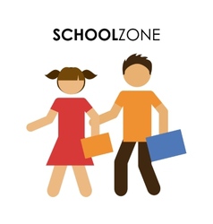 School zone traffic signal information icon Vector Image