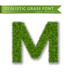 Capital letter f from grass on white Royalty Free Vector