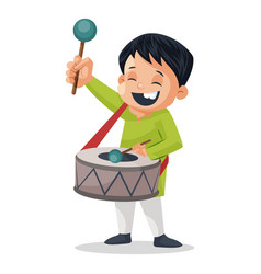 Boy playing harp talented young harpist character Vector Image