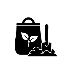 Black and white full trash bag silhouette Vector Image