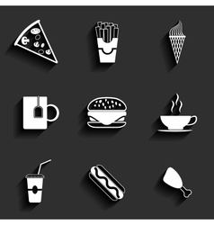 American food fast food flat lay style Royalty Free Vector