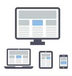 Responsive layout vertical display mobile phone Vector Image