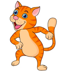 Cartoon red stripped cat Royalty Free Vector Image