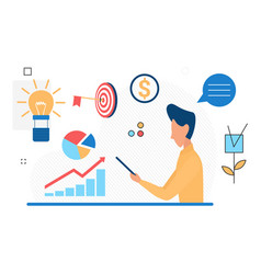 Goal achievement path chart to target successful Vector Image