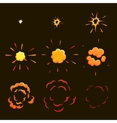 Animation explosion Royalty Free Vector Image - VectorStock