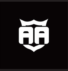 Aa logo with circle rounded negative space design Vector Image