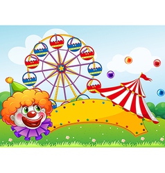 Ferris wheel amusement park carnival fun fair Vector Image