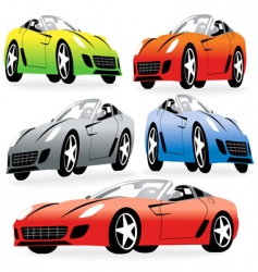 Cartoon red and blue sport racing car Royalty Free Vector
