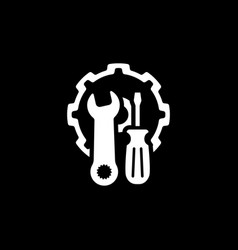 Engineering icon gear and wrench service symbol Vector Image