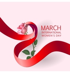 Ribbon march 8 greeting card Royalty Free Vector Image