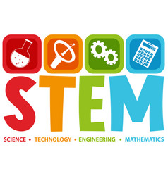 Boys holding stem logo Royalty Free Vector Image