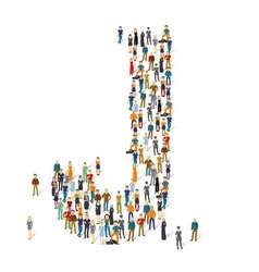 Group people letter form Royalty Free Vector Image