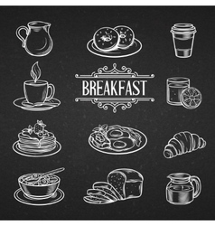 Hand drawn decorative icons breakfast Royalty Free Vector