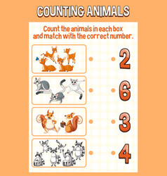 Education counting game of farm animals Royalty Free Vector