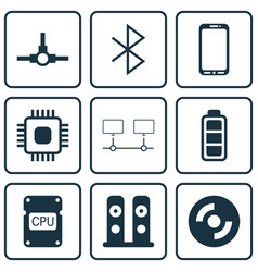 Computer hardware icons Royalty Free Vector Image