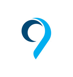 Number 9 logo design concept template Royalty Free Vector