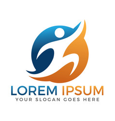 Health together logo design template Royalty Free Vector