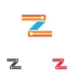 Logo letter z glitch distortion Royalty Free Vector Image