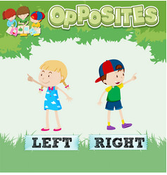 Opposite adjectives left and right Royalty Free Vector Image