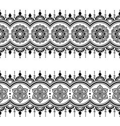 Mehndi indian henna tattoo brown seamless pattern Vector Image