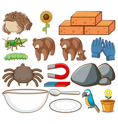 Large set different objects Royalty Free Vector Image