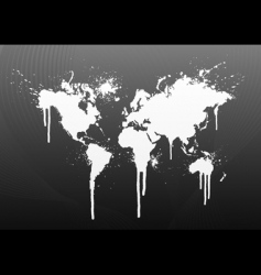 World map grunge spray version Royalty Free Vector Image