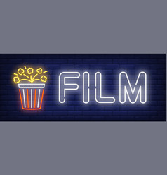Film reel neon sign Royalty Free Vector Image - VectorStock