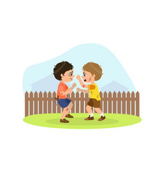 Two boys fighting and scratching part of bad kids Vector Image