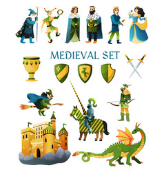 Medieval weapons icons Royalty Free Vector Image