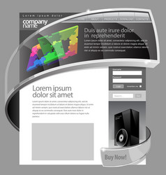 Gray website template Royalty Free Vector Image