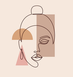 Minimal woman face Royalty Free Vector Image - VectorStock
