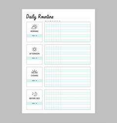 Daily planner template Royalty Free Vector Image