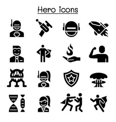 Hero icon set Royalty Free Vector Image - VectorStock