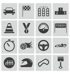 Black objects for rail road icons set Royalty Free Vector