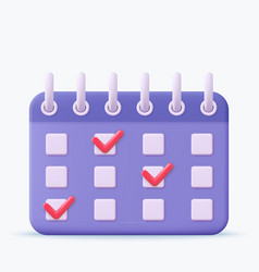 3d calendar notes reminder Royalty Free Vector Image