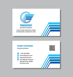 Business visit card template with logo - concept Vector Image