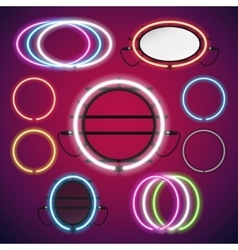 Rectangular blue neon frame Royalty Free Vector Image